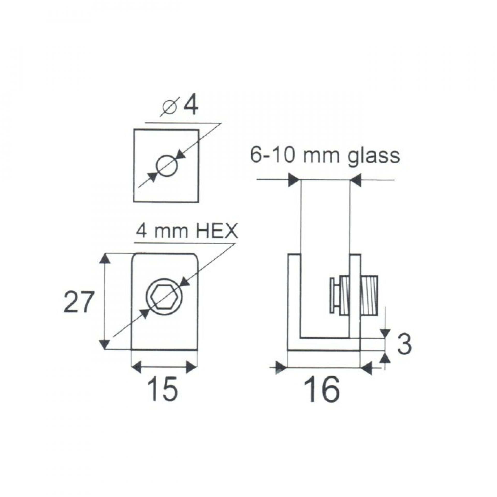 Glasplaatdrager GPD12 | Glashandelonline.com