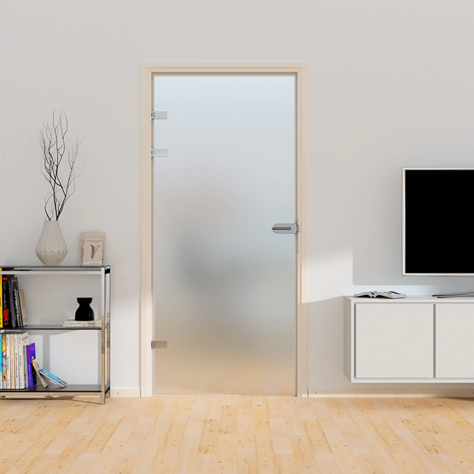 Stompe binnendeur XL van helder glas | Glashandelonline.com