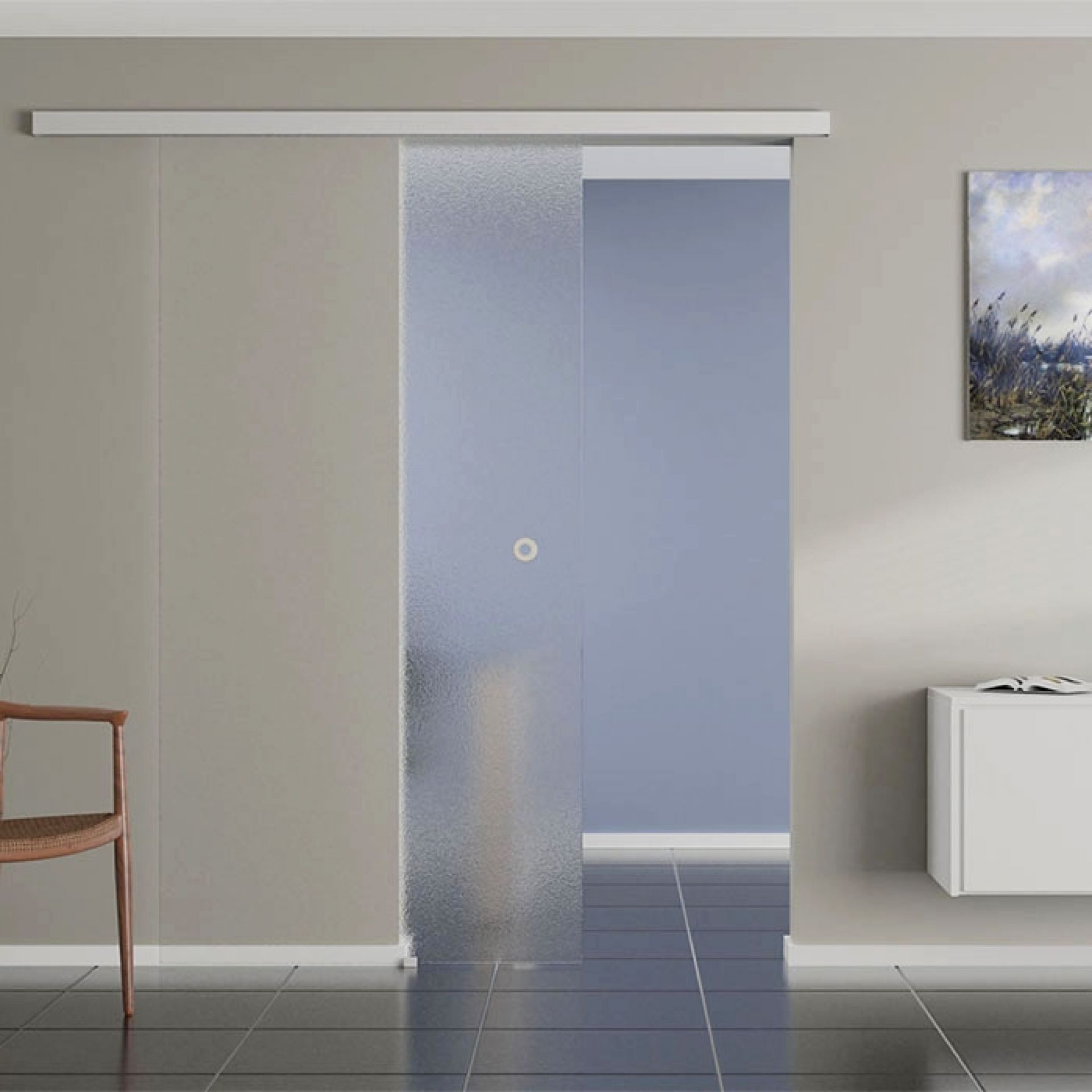 Glazen schuifdeur op maat crepi glas | Glashandelonline.com
